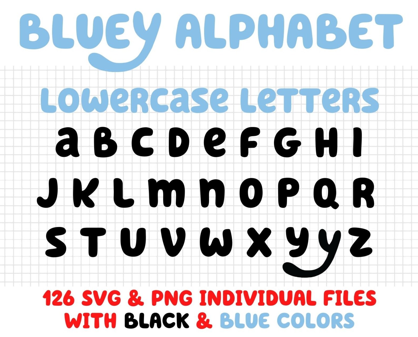 Bluey Alphabet Svg Bluey Font Svg Bluey Svg Bluey Font - Etsy México