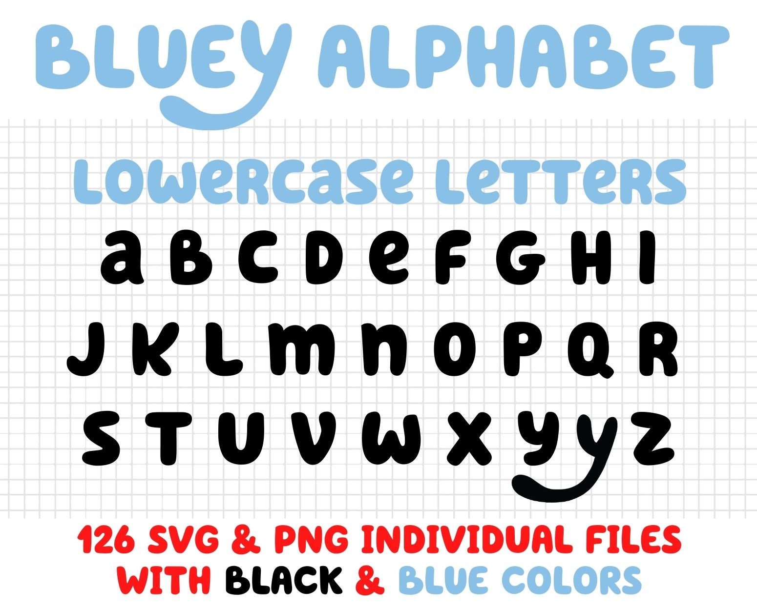 Bluey Alphabet Svg Bluey Font Svg Bluey Svg Bluey Font - Etsy México