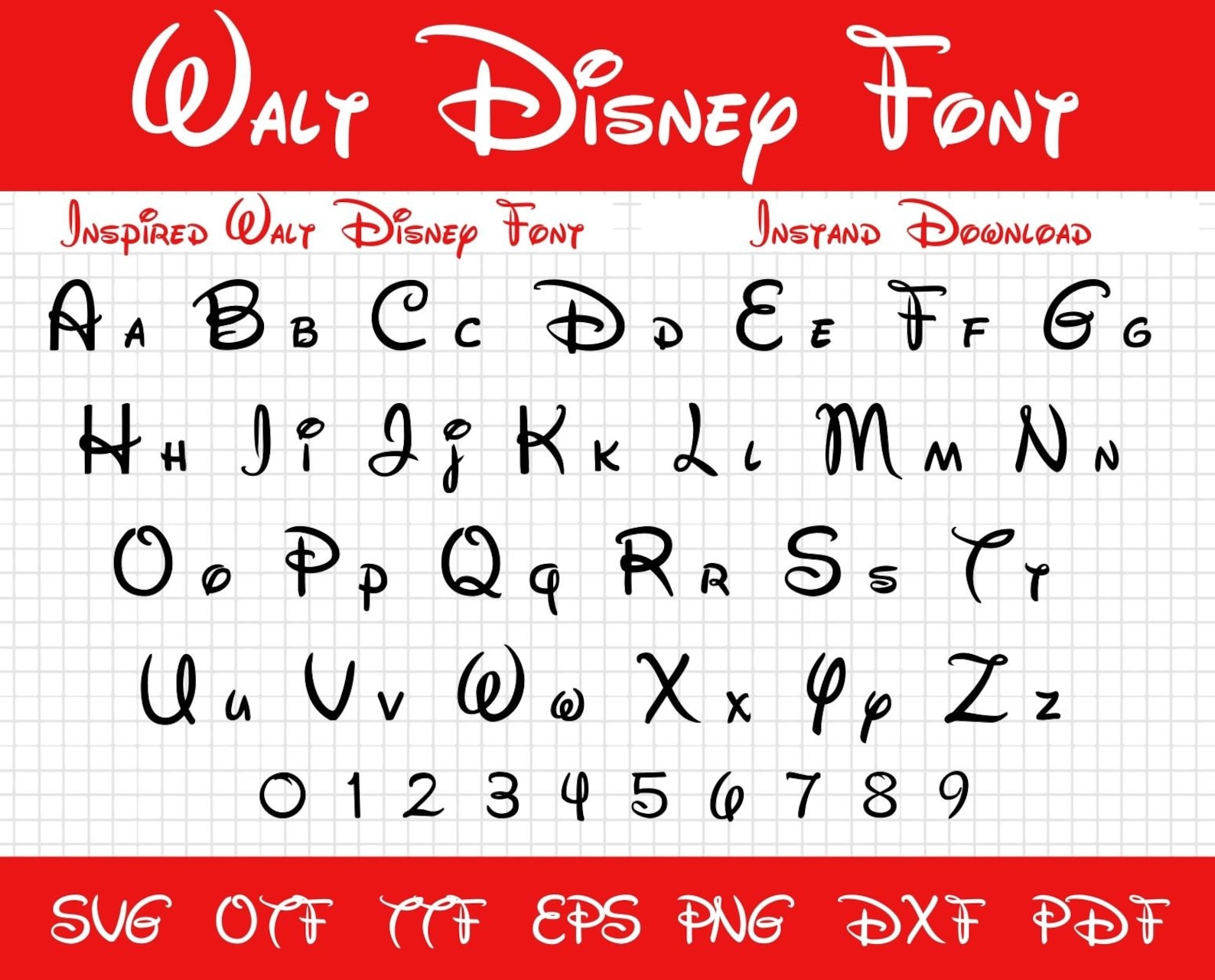 Walt Disney Schriftart Walt Disney Font SVG Walt Disney | Etsy