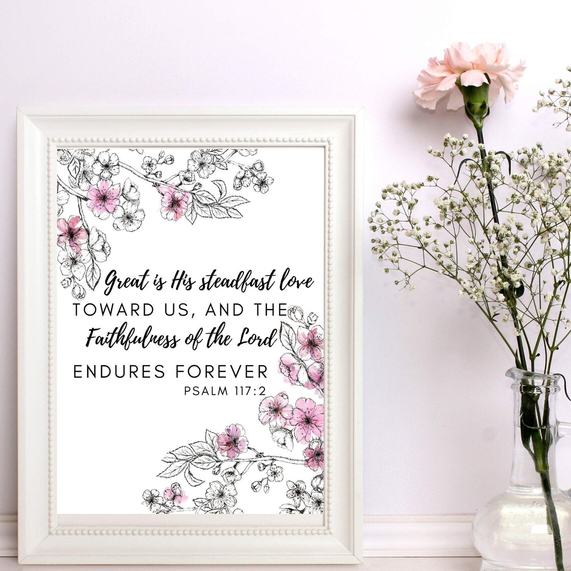 Psalm 117:2 | Digital Art, Instant Download | Scripture Calligraphy Ink ...