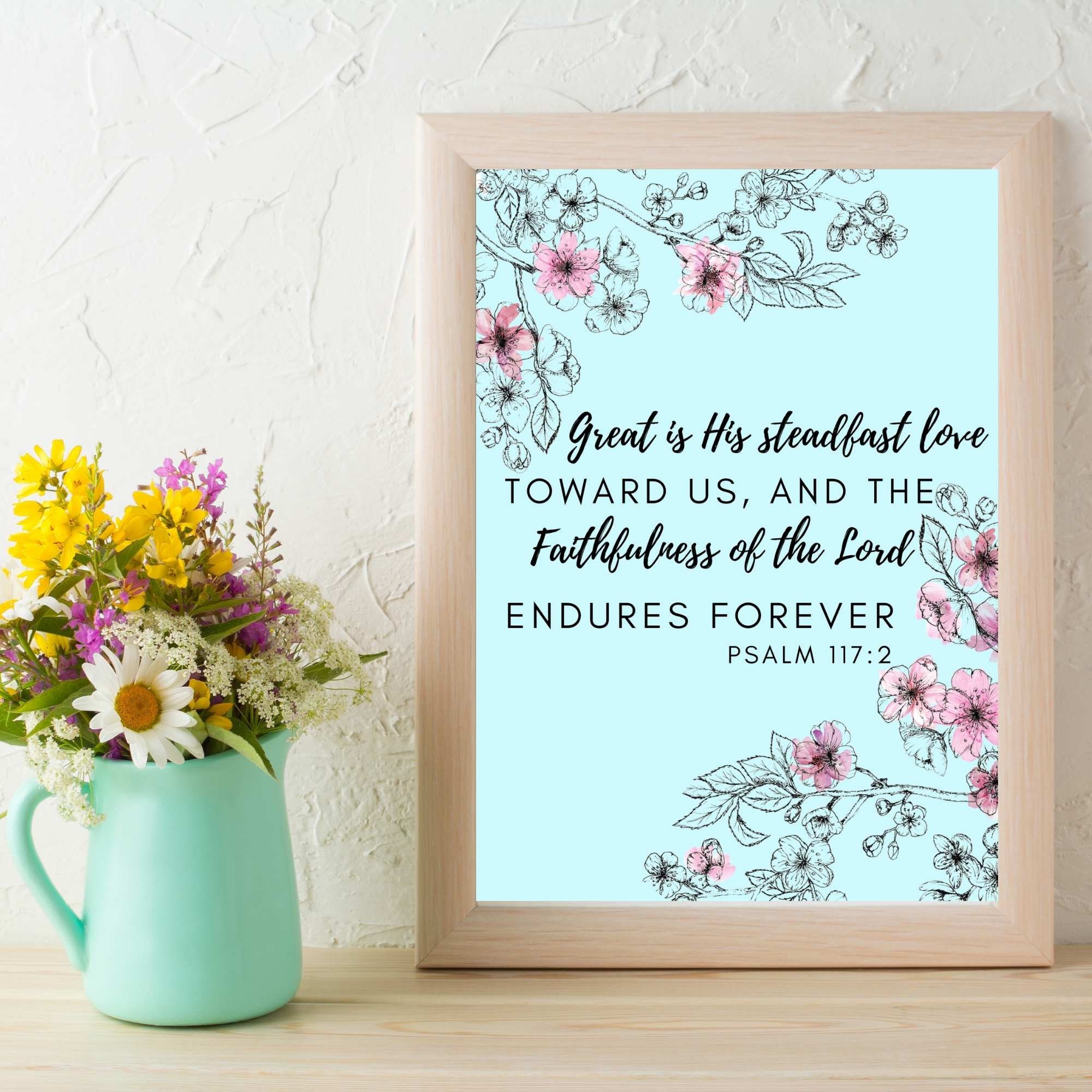 Psalm 117:2 | Digital Art, Instant Download | Scripture Calligraphy Ink ...