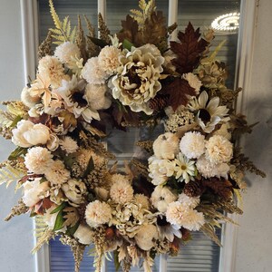 Extra Large Fall Wreath, Decorated Wreath, Neutral Wreath, Door Wreath ...