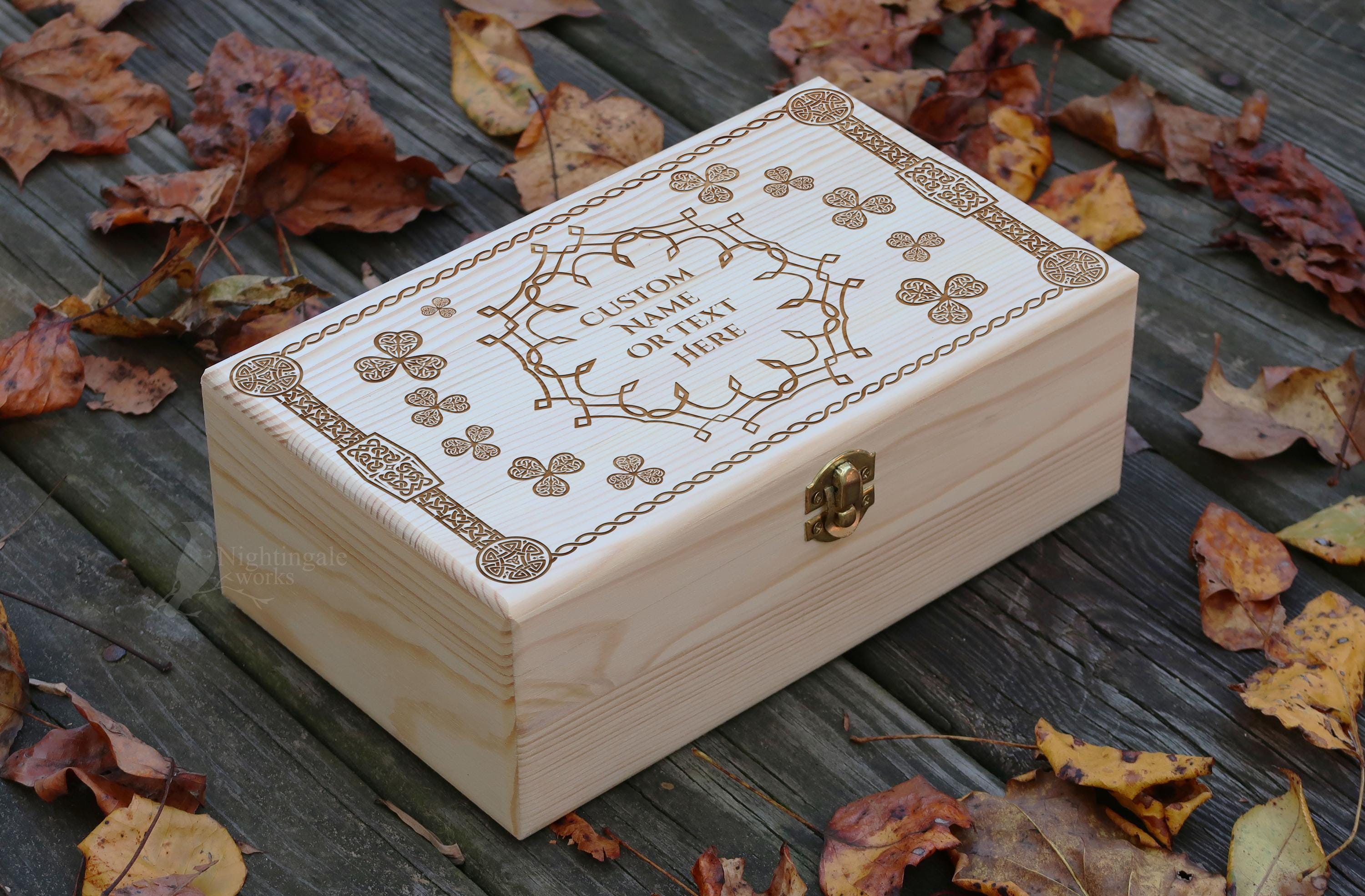Personalized Irish Box, Ireland Art, Celtic Border, Celtic Knot ...