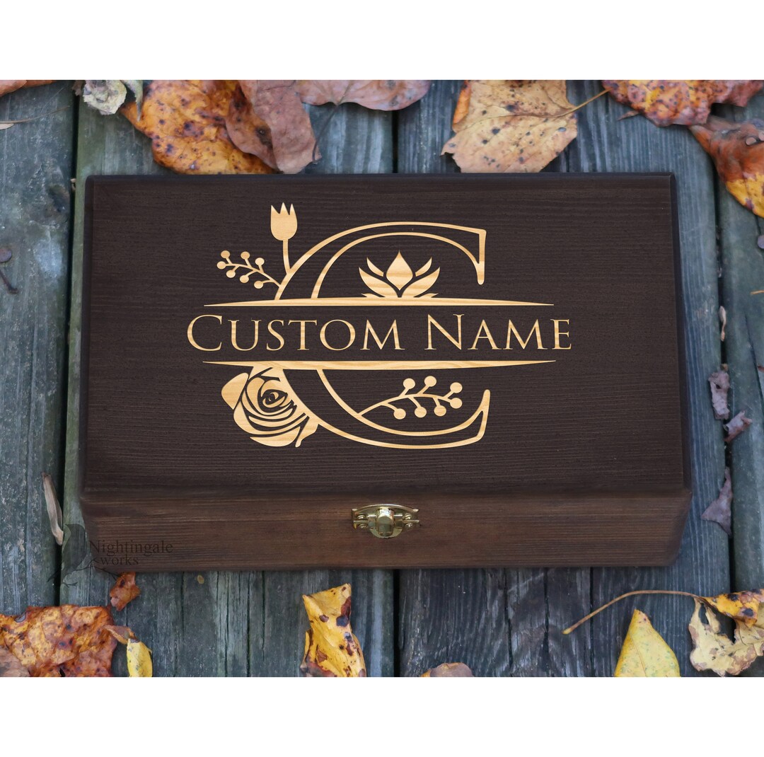 Personalized Engraved Letter Box, Bridesmaid Gift Box, Wood Memory Box ...