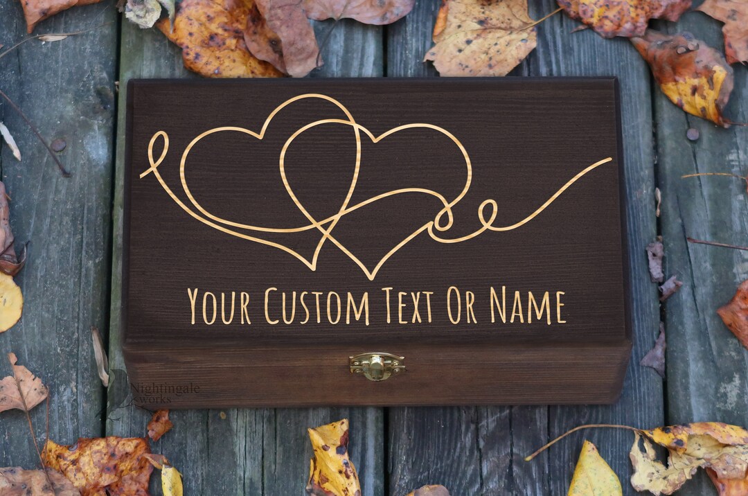 Personalized Engraved Wooden Memory Box, Custom Anniversary Box ...