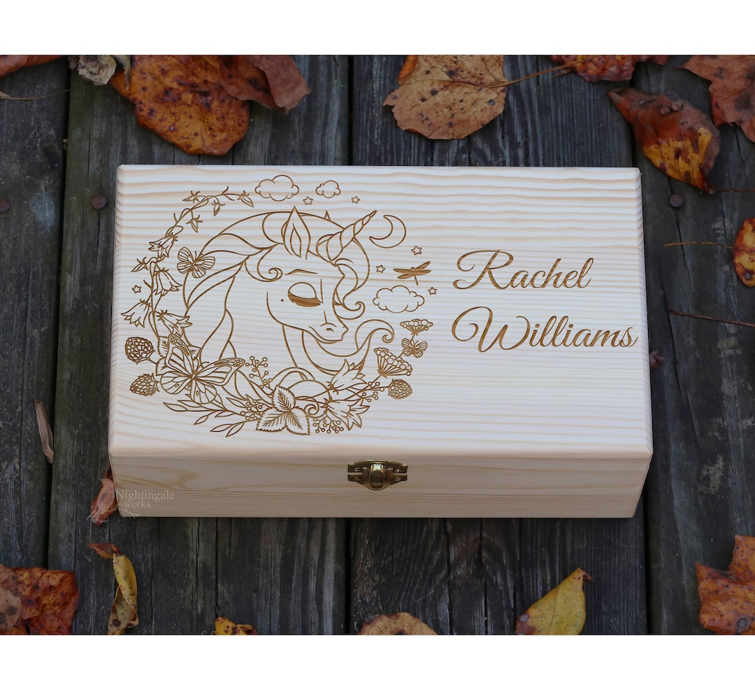 Personalized Engraved Unicorn Box, Flower Girl Gift Box, Christmas ...