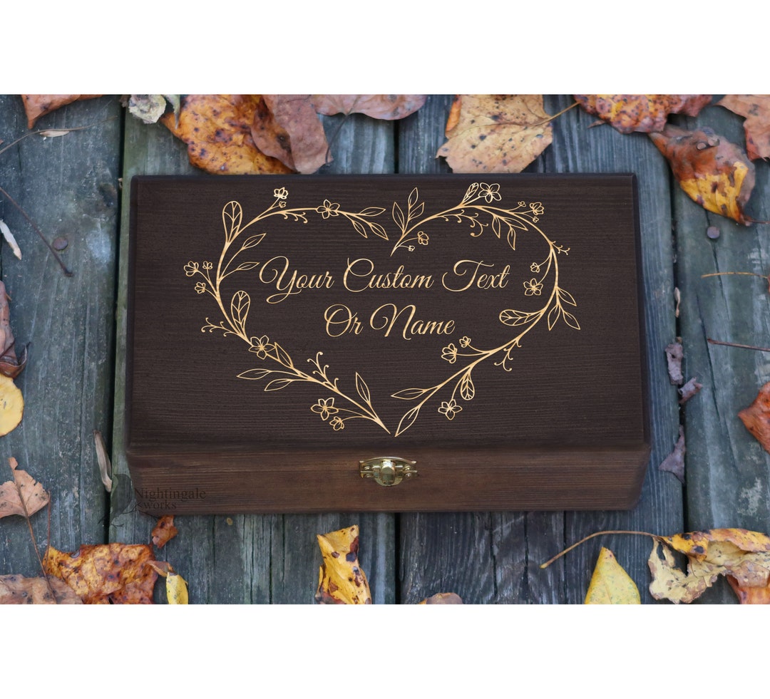 Personalized Engraved Wooden Memory Box, Custom Anniversary Box ...