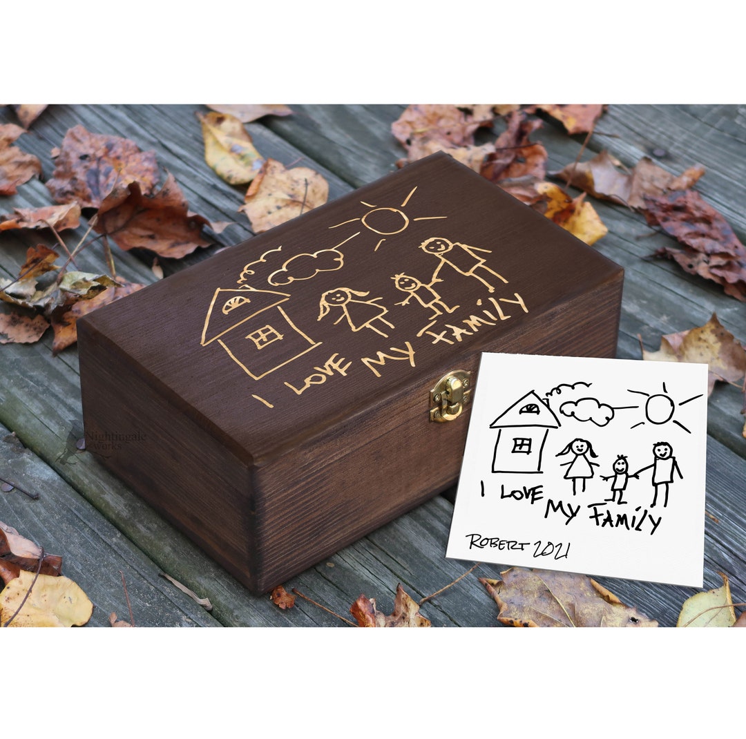 Personalized Engraved Custom Child Drawing Engraving, Kids Gift, Child ...
