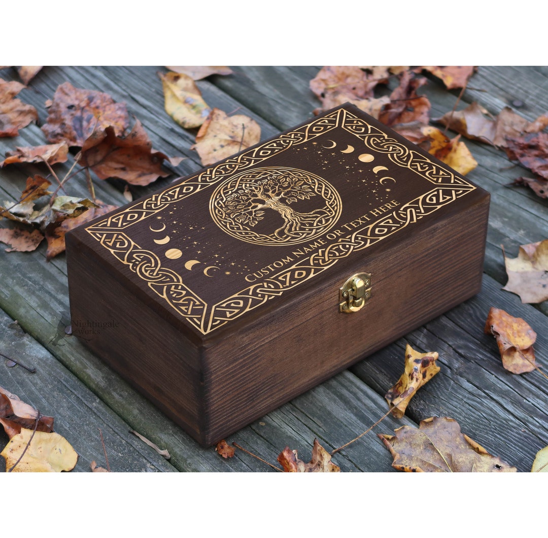 Personalized Engraved Tree of Life Box, Crystal Storage, Magic Gems Box ...