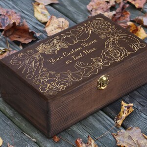 Personalized Engraved Seed Storage Box, Custom Gardener Gift, Garden ...
