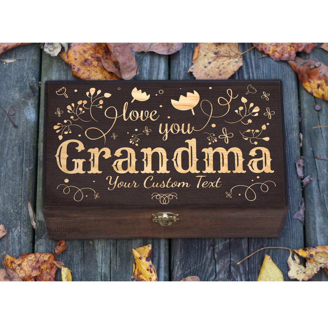 Personalized Engraved Gift for Grandma, Love You Grandma Box, Mother's ...