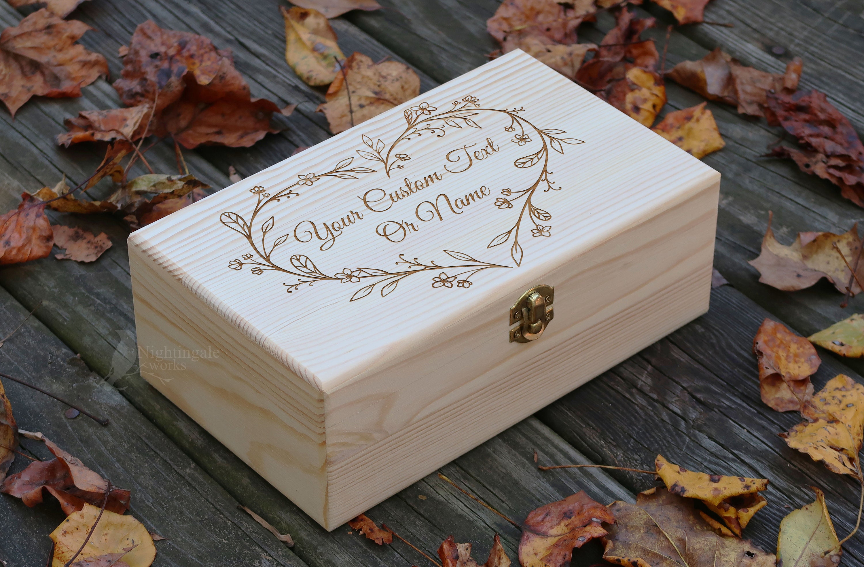 Personalized Engraved Wooden Memory Box, Custom Anniversary Box ...