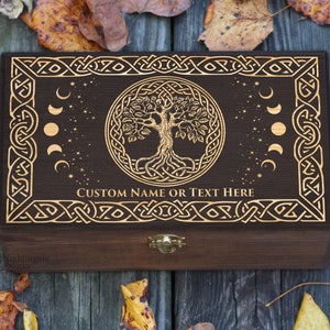 Personalized Engraved Tree of Life Box, Crystal Storage, Magic Gems Box ...