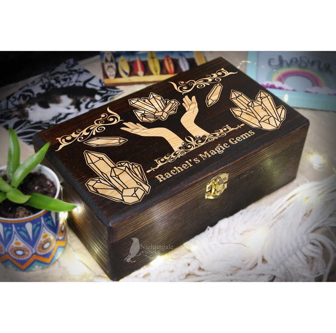 Personalized Engraved Crystal Box, Crystal Storage, Witch Gift, Magic ...
