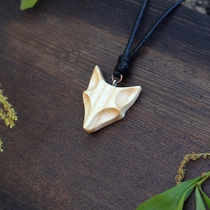 Wooden Fox Pendant and Necklace, Eco Friendly Accessory, Fox Head ...
