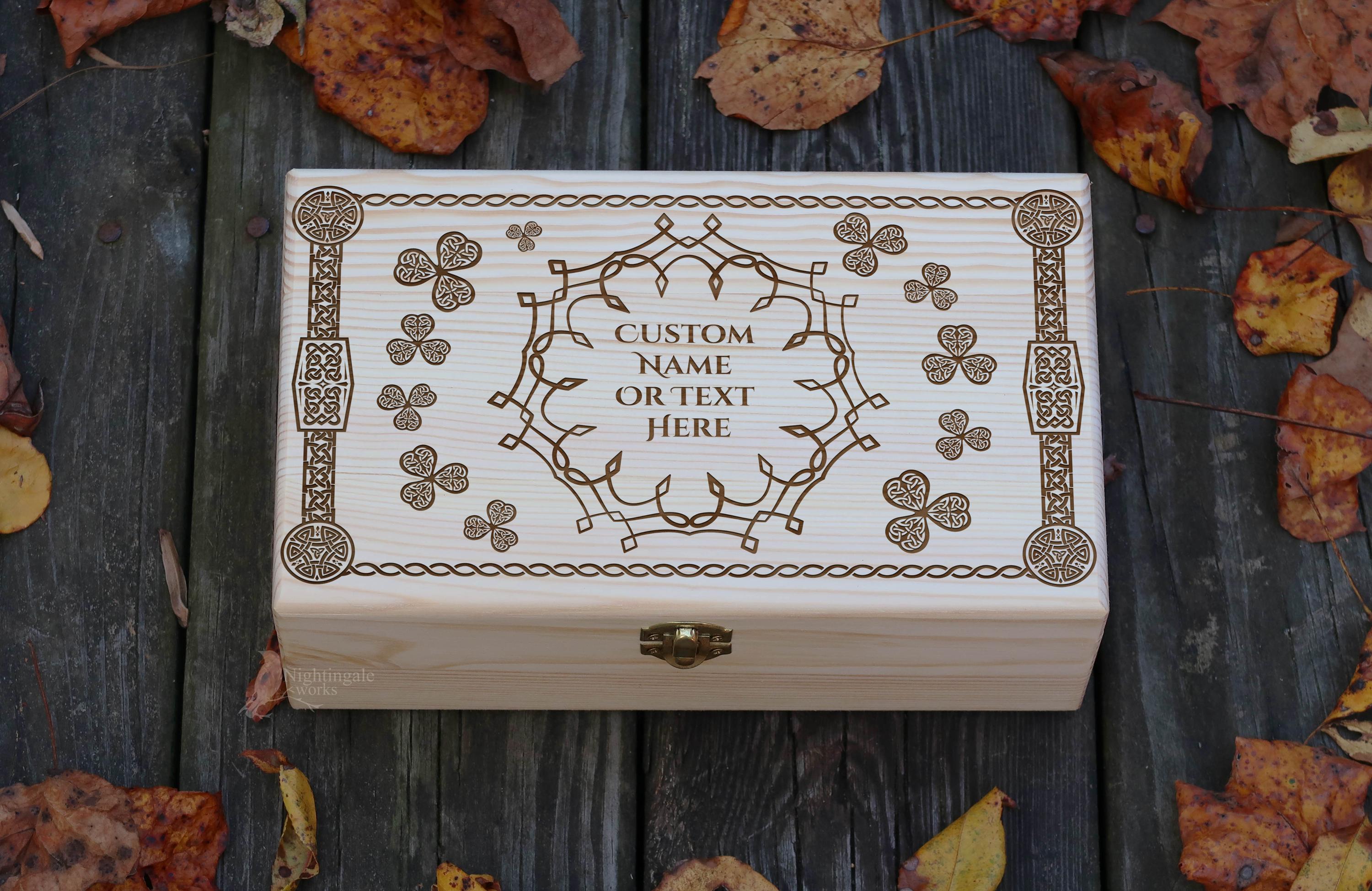 Personalized Irish Box, Ireland Art, Celtic Border, Celtic Knot ...