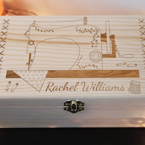 Personalized Engraved Sewing Machine Box, Custom Seamstress Gift ...