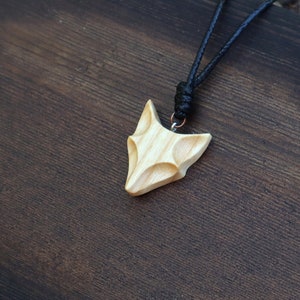 Wooden Fox Pendant and Necklace, Eco Friendly Accessory, Fox Head ...