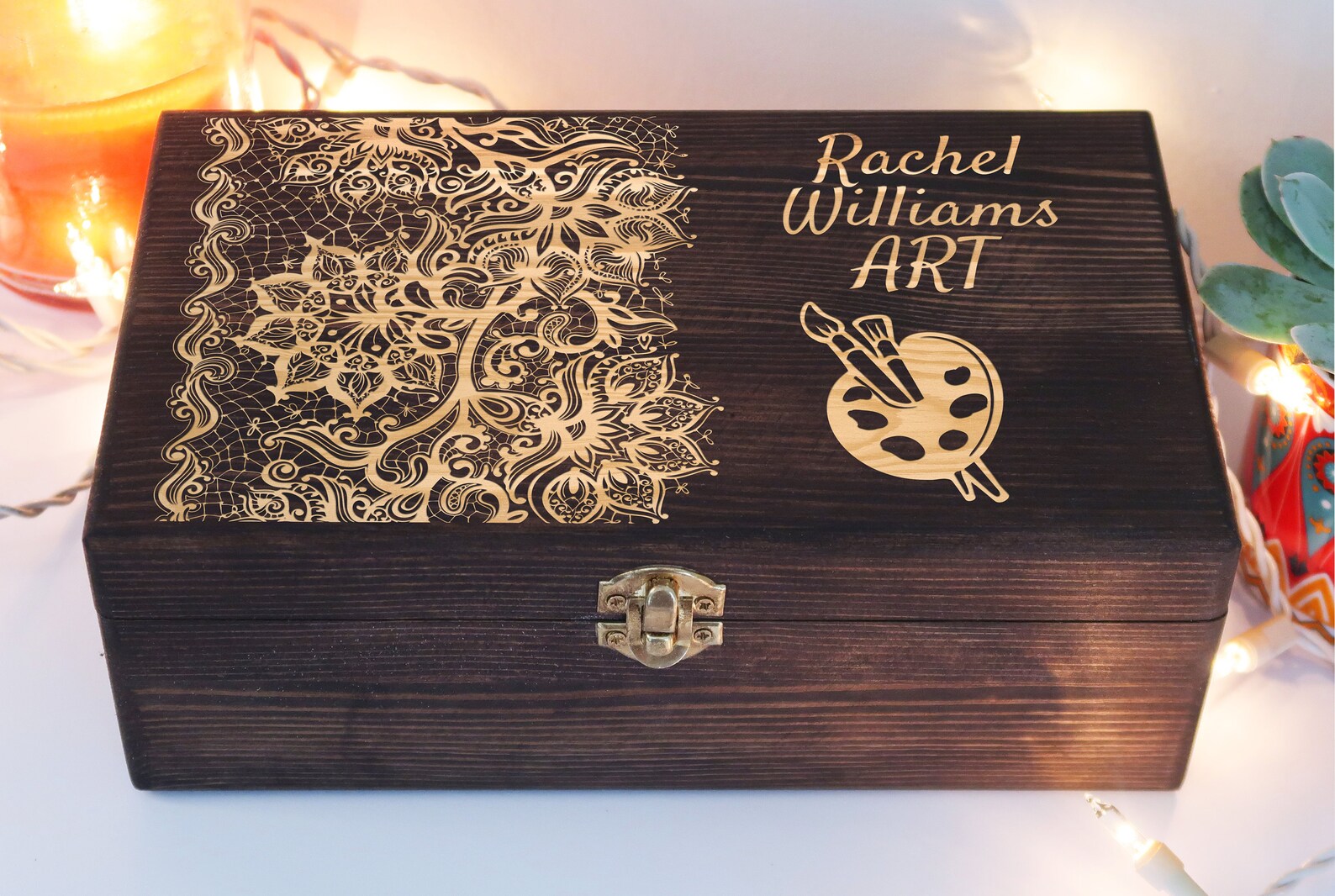 Personalized Engraved Art Box, Custom Craft Box, Paint Box, Gift for ...