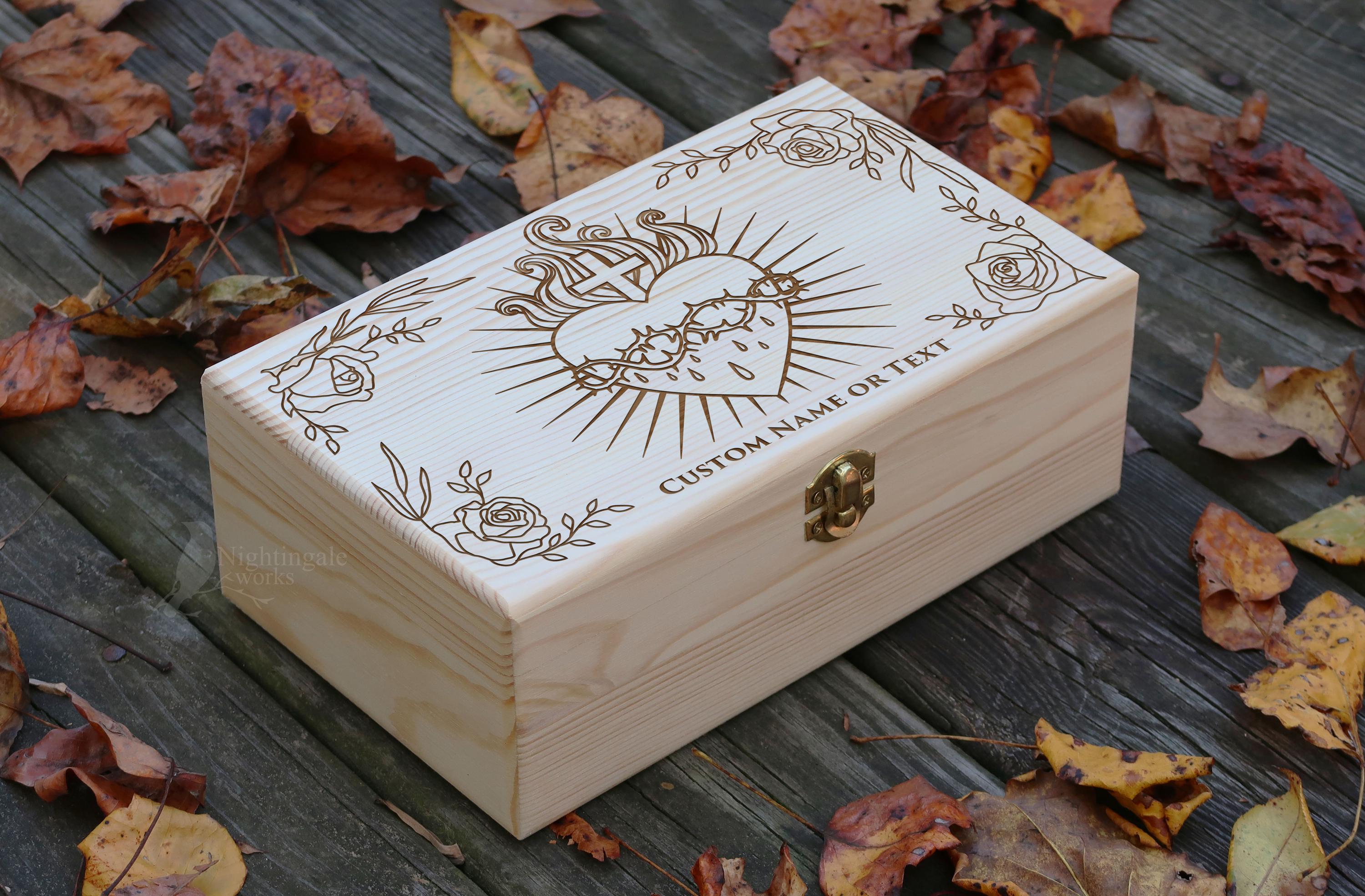 Personalized Engraved Sacred Heart Box, Catholic Gift, Religious ...
