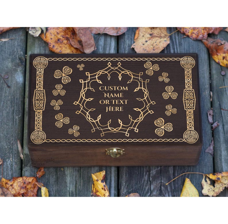 Personalized Irish Box, Ireland Art, Celtic Border, Celtic Knot ...