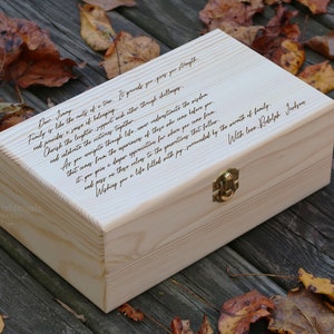 Personalized Engraved Handwriting Letter Gift, Custom Text Box ...