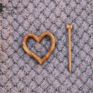 Wooden Heart Pin, Shawl Pin, Wood Scarf Pin, Eco Friendly Accessory ...
