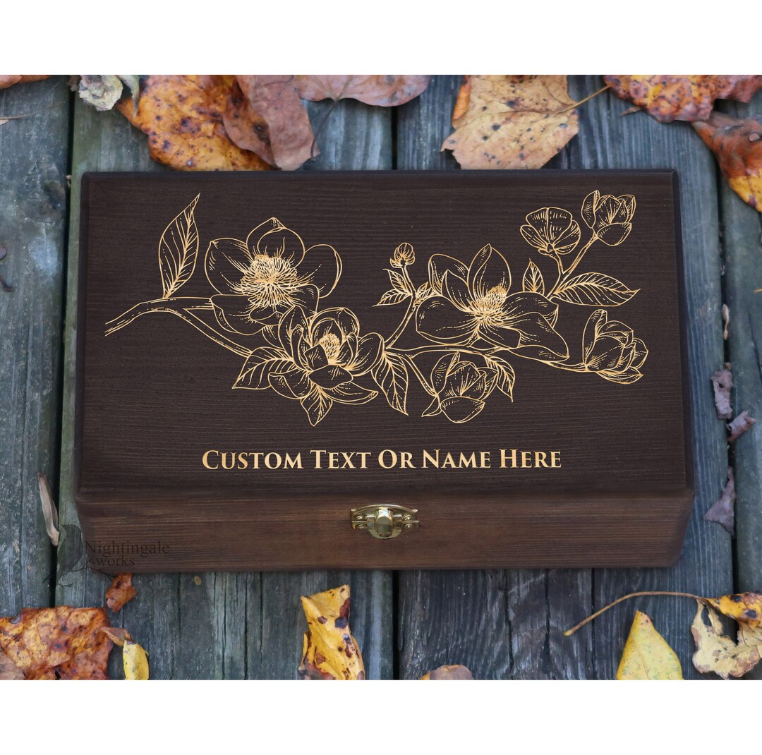 Personalized Engraved Magnolia Gift Box, Memory Box for a Friend ...