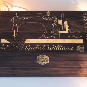 Personalized Engraved Sewing Machine Box, Custom Seamstress Gift ...