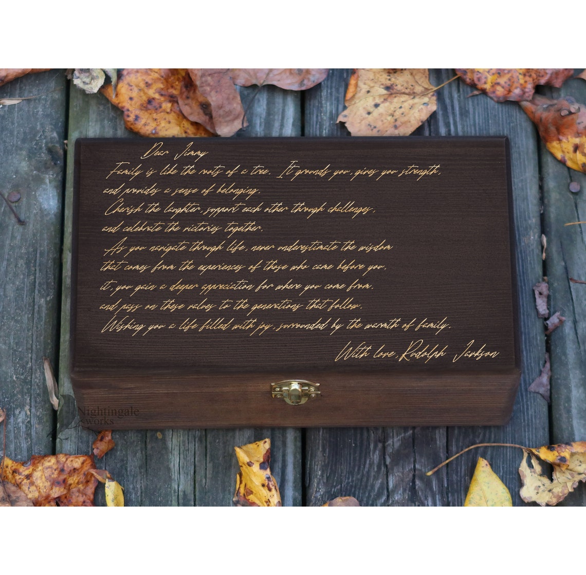 Personalized Engraved Handwriting Letter Gift, Custom Text Box ...