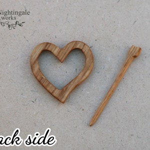 Wooden Heart Pin, Shawl Pin, Wood Scarf Pin, Eco Friendly Accessory ...