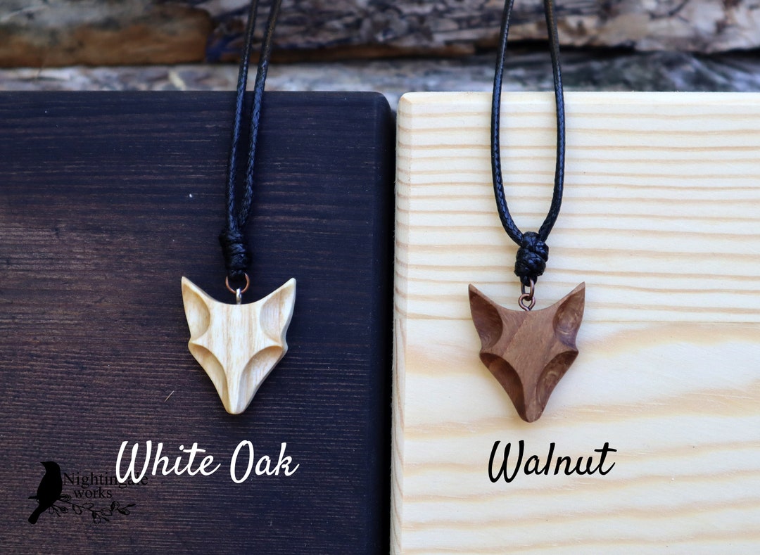 Wooden Fox Pendant and Necklace, Eco Friendly Accessory, Fox Head ...