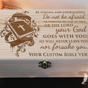 Personalized Engraved Bible Quote Box Deuteronomy 31:6 - Etsy