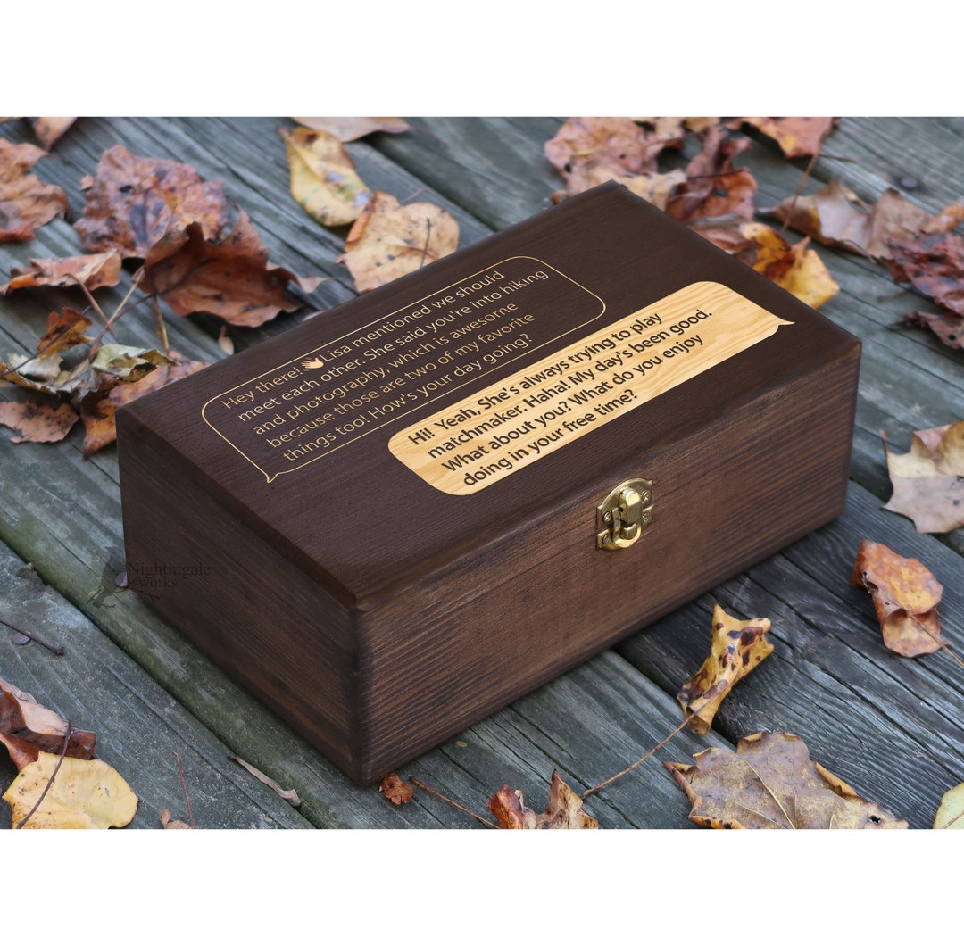 Personalized Engraved Custom Messages Box, Text Message Gift, Wedding ...