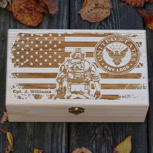 Personalized Engraved Female Veteran Box, Male Veteran Gift, Women ...