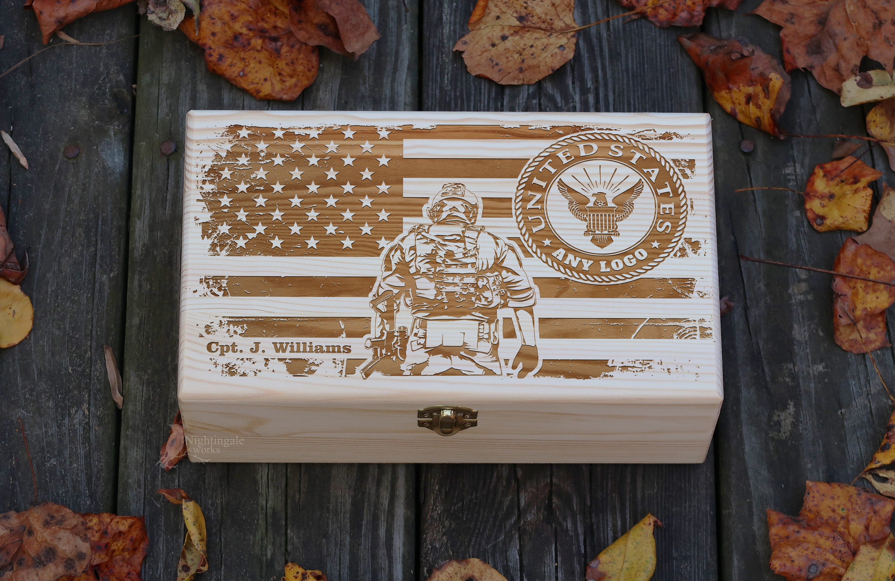 Personalized Engraved Female Veteran Box, Male Veteran Gift, Women ...