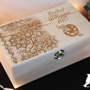 Personalized Engraved Art Box, Custom Craft Box, Paint Box, Gift for ...