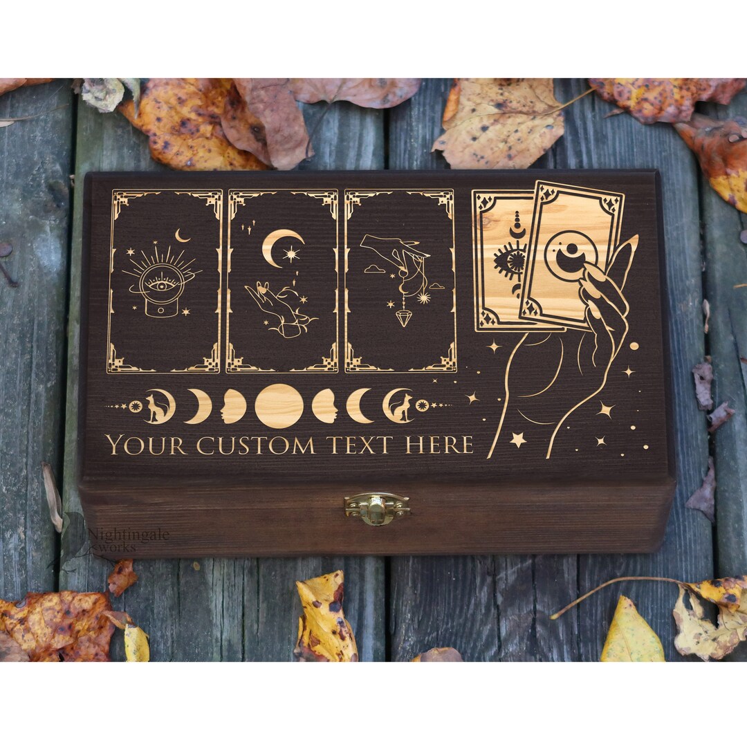 Personalized Engraved Tarot Card Box, Stash Box, Crystal Box, Stash Box ...