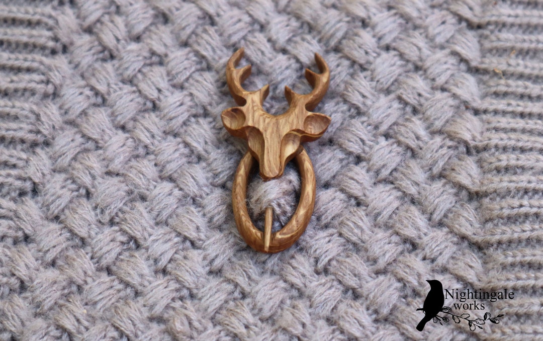 Wooden Deer Pin, Shawl Pin, Wood Scarf Pin, Eco Friendly Accessory ...