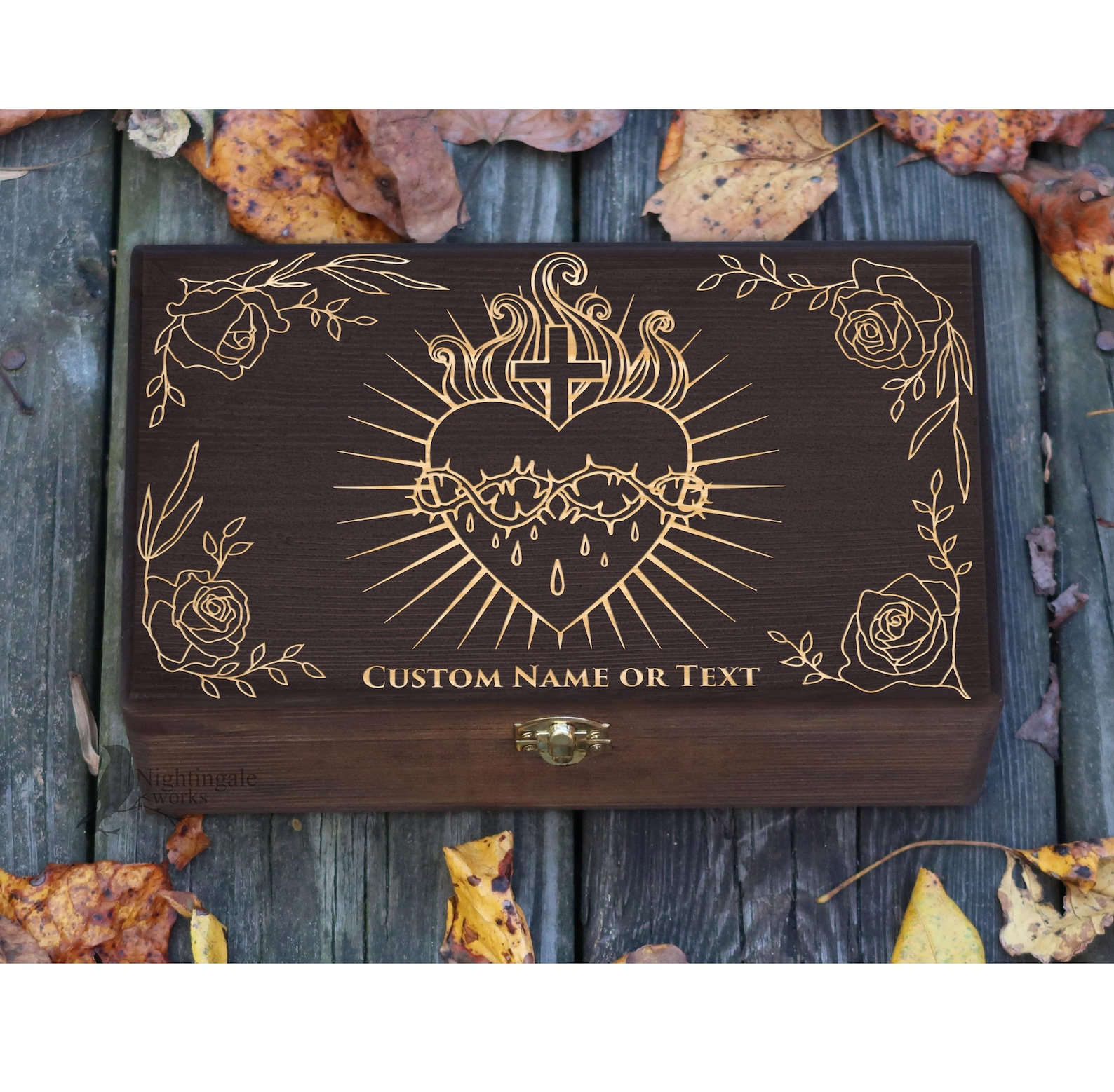 Personalized Engraved Sacred Heart Box, Catholic Gift, Religious ...