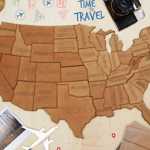 USA 50 States Map DIY Project, Wooden United States of America Puzzle ...