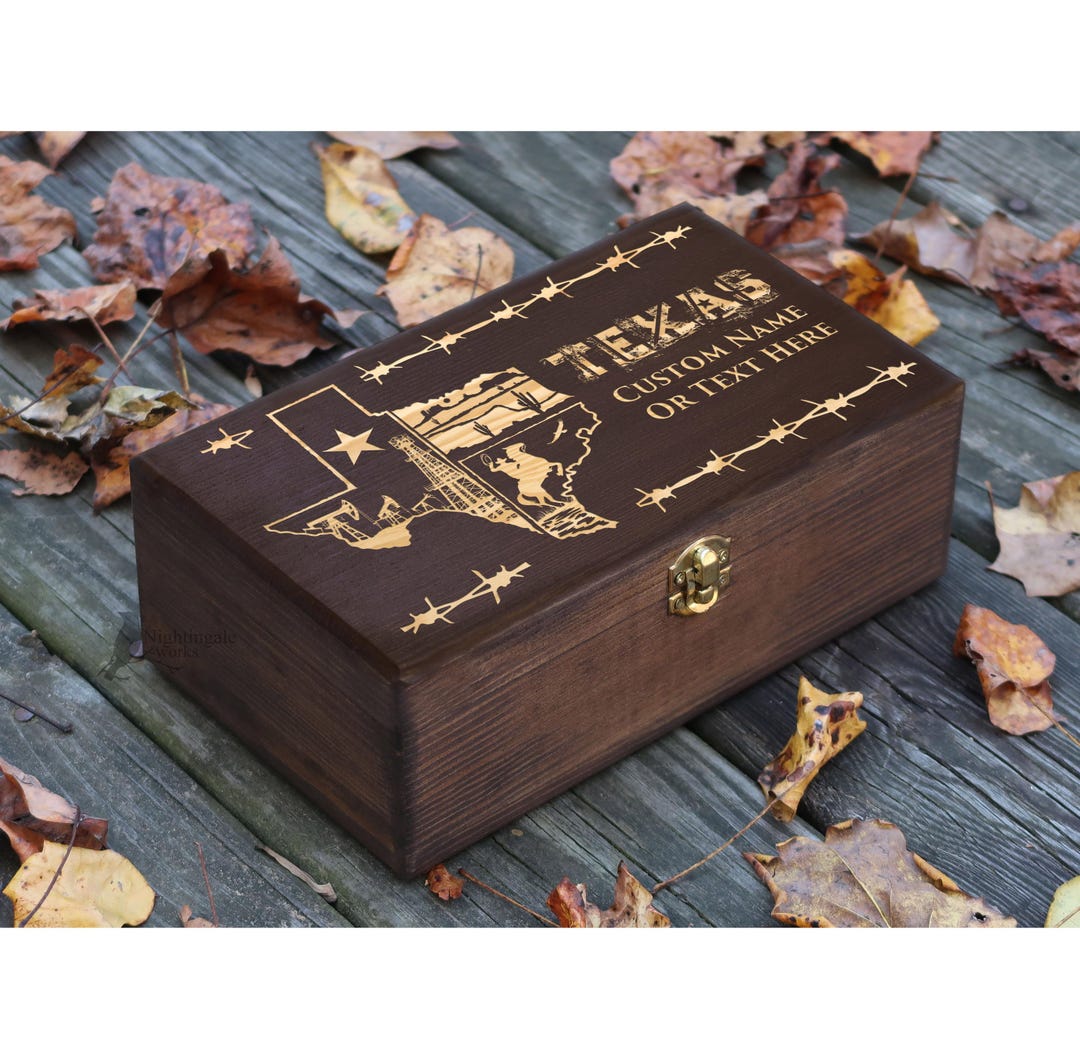 Custom State Map Box, Texas Art, Personalized Storage Box, Engraved ...