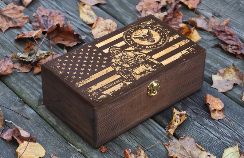 Personalized Engraved Female Veteran Box, Male Veteran Gift, Women ...