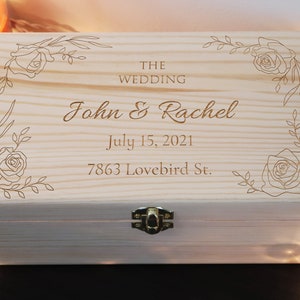Personalized Engraved Wedding Box, Custom Anniversary Box, Wedding Gift ...
