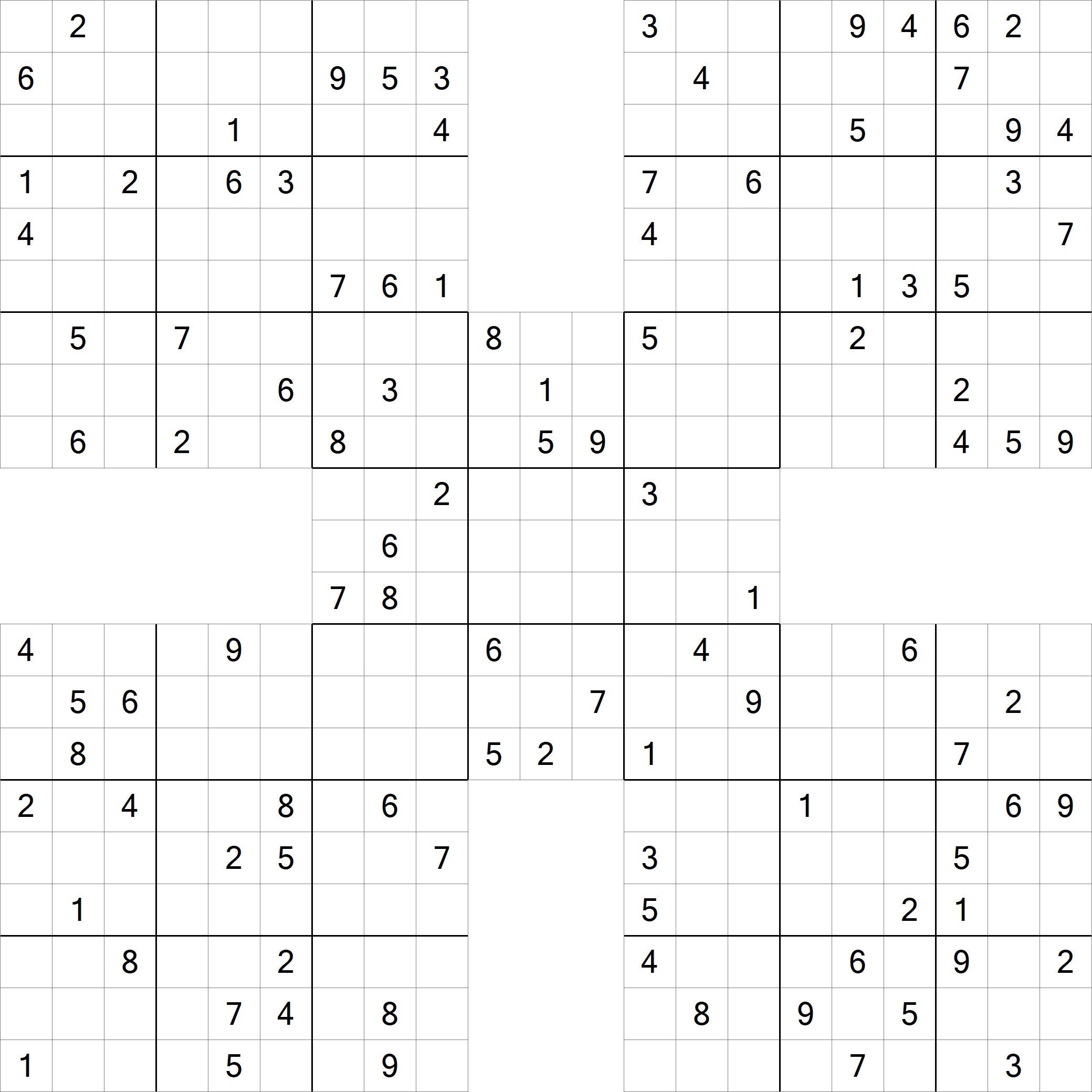 200 Hard Samurai Sudoku Puzzles - PNG - Instant Digital Download ...