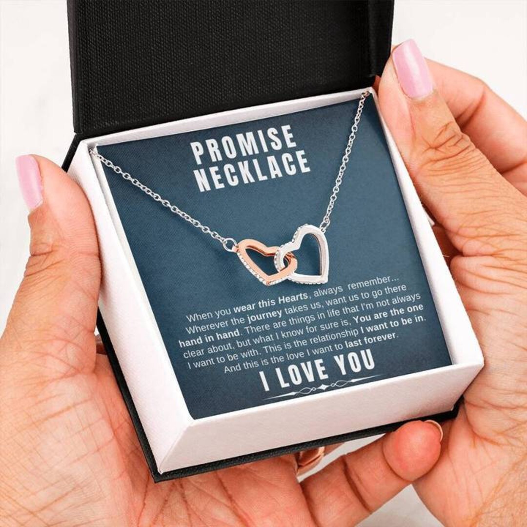 Promise Necklace for Her Interlocked Necklace _ Valentines Gift for Her ...