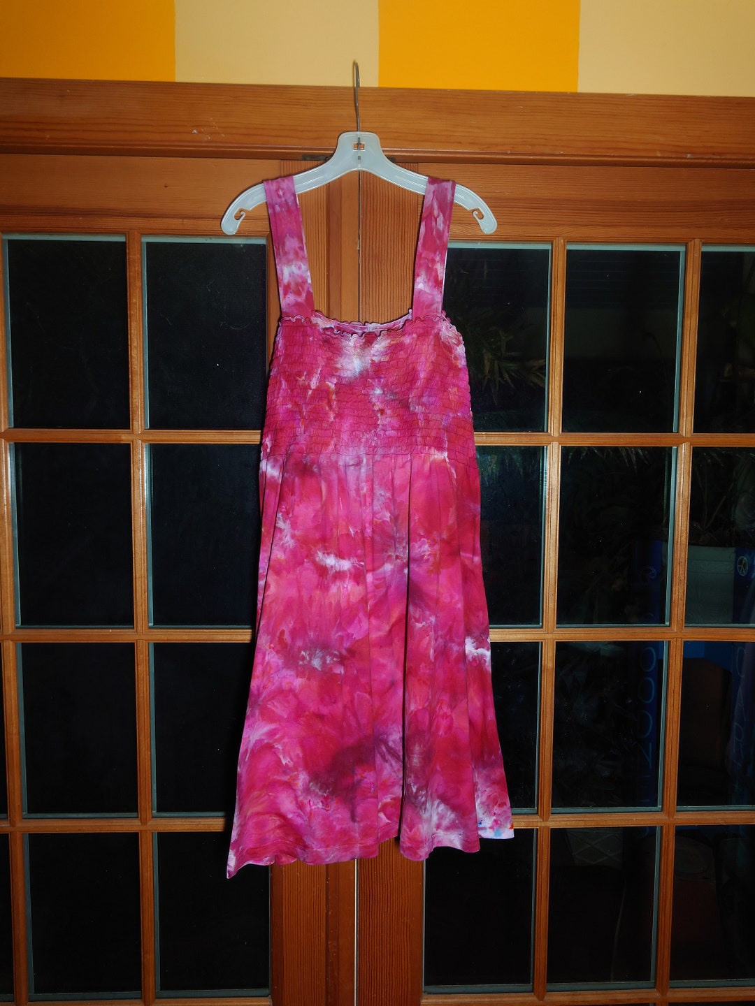 2XL Raspberry Splash Shirred Sundress Garment Measurements Bust 35-48 ...