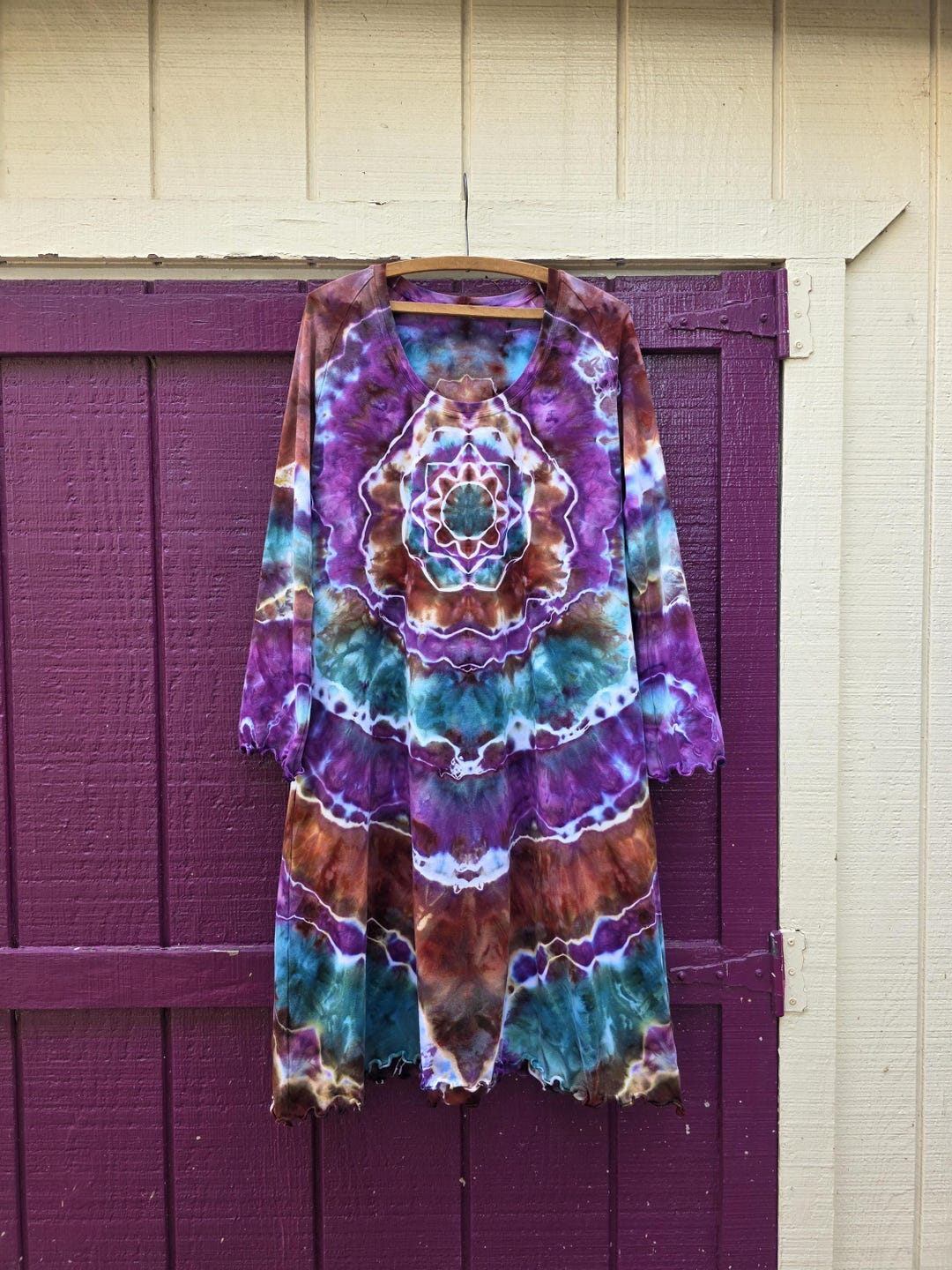2XL Starflower Dress Cotton Spandex Lettuce Edge Garment Measurements ...