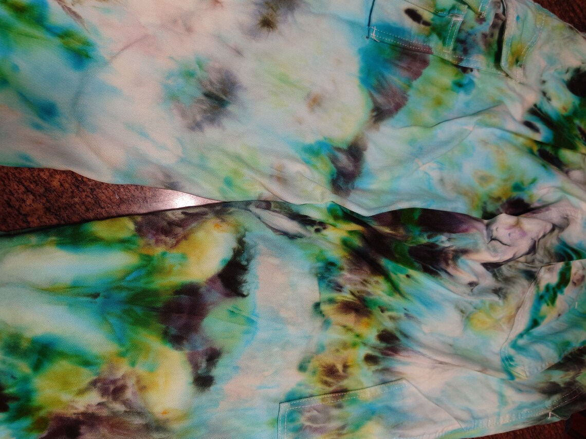 Large Tall Island Breeze Ice Dyed Painters Pants Garment Measurements ...