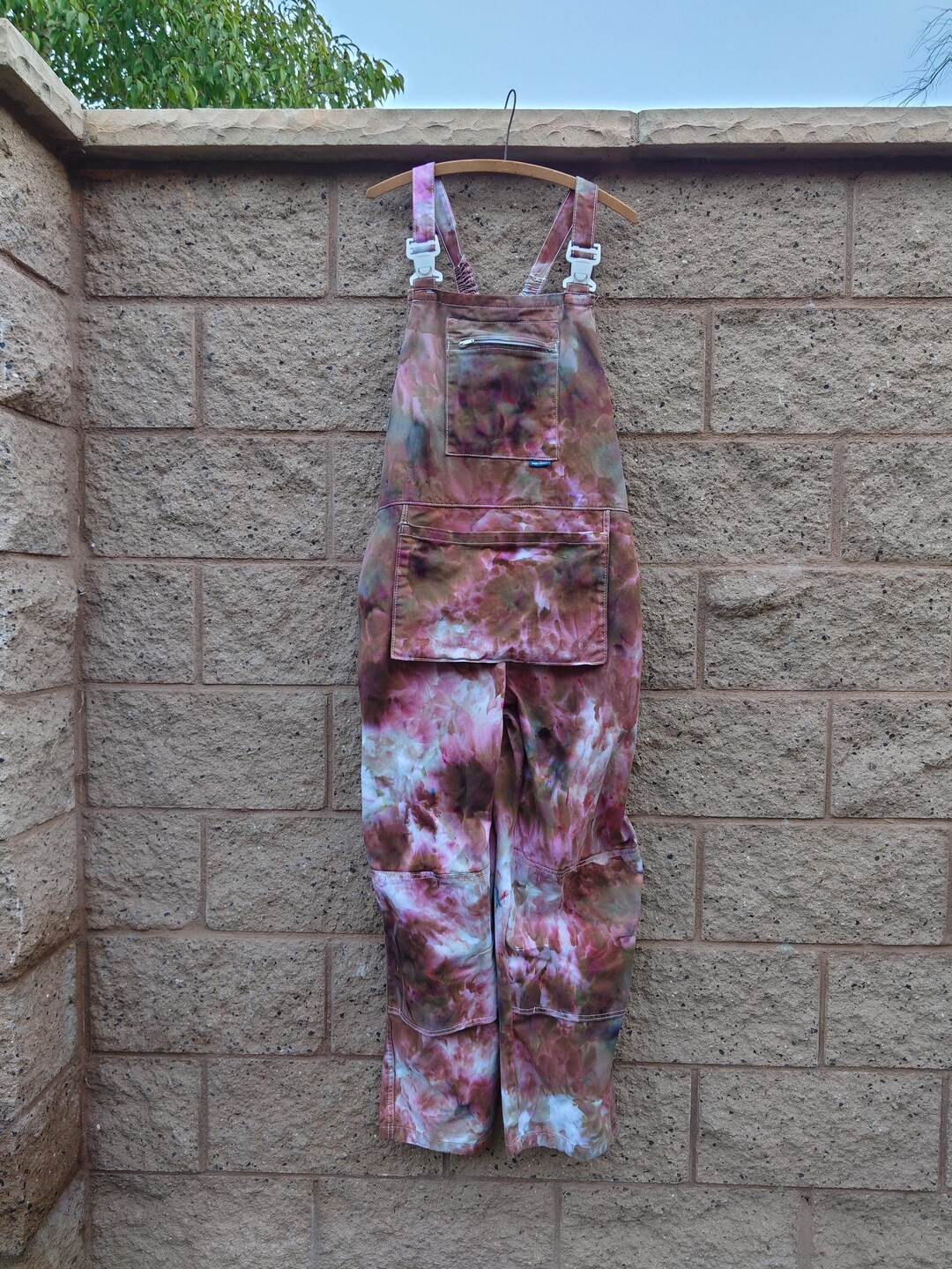 2XL Mocha Rose Genderless Overalls Garment Measurements Waist 46 in Hip ...